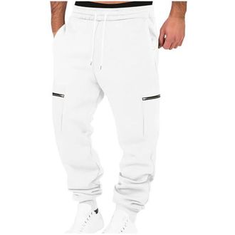 Generic Jogging Homme Mode Ample Couleur Unie Sweatpants D&eacute;contract&eacute; Taille &Eacute;lastique avec Cordon Pantalon Cargo Homme Outdoor Sport Jogginghose avec Poches B