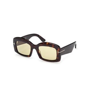 Tom Ford Femme, Accessoires, Brun, Taille: 53 MM Lunettes de soleil femme Venetia Marron Rectangulaire