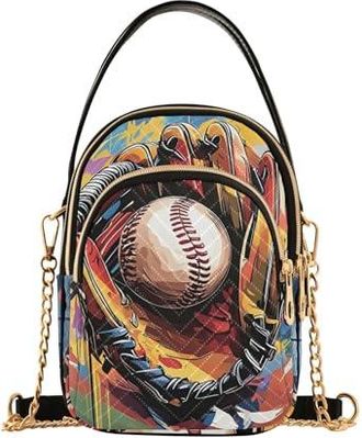Mnsruu Sac &agrave; bandouli&egrave;re pour femme, gants de baseball, sac &agrave; dos &agrave; bandouli&egrave;re, petit sac &agrave; bandouli&egrave;re avec sangle r&eacute;glable