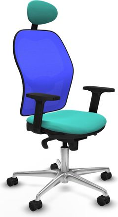 Piqueras y Crespo Gepolsterter B&uuml;rostuhl mit 2D-Armlehnen, h&ouml;henverstellbarer Lendenwirbelst&uuml;tze und festem Kopfteil, ausgestattet mit 5 Positionen und injiziertem Scha