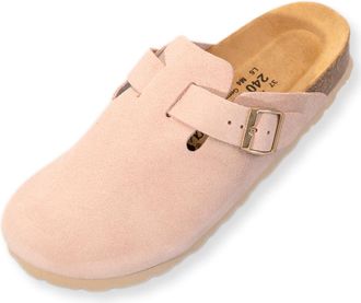 Bonova Wesel: Lederpantoffel in 10 Farben und in den Größen 35 bis 50. Hausschuhe aus Echtleder (Nubuk), mit Kork-Fußbett, hergestellt in der EU