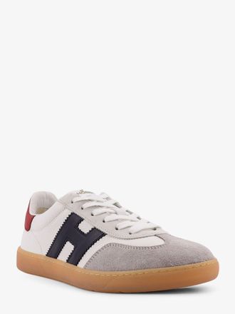 Hogan Mens Leather Sneakers With Suede Inserts White Trainers