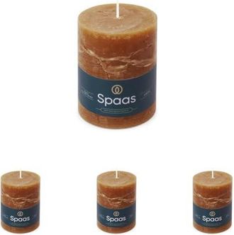 Spaas Rustikale Stumpenkerze 80/110 mm 65St. - cognac (Packung mit 4)