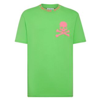 Philipp Plein T-shirt Round Neck SS Skull&Bones - - Tops - Herren - Gr&uuml;n - 4XL