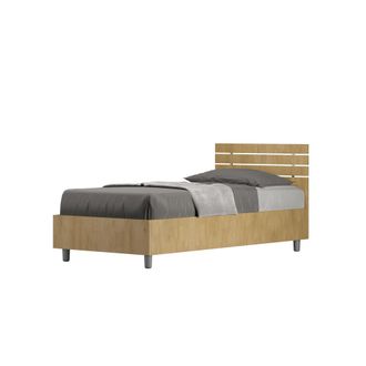 ITYhome Letto Singolo - Ankel - Dimensione Rete: 80x190 - Tipologia Testata: Testata Dritta - Tipologia Letto: Con Rete E Contenitore - Colore: Quercia Natura