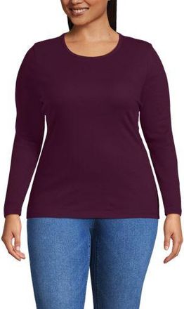 Lands End Langarmshirt aus mikrofeinem Baumwollripp, Damen, Größe:52-54 plus, Lila, Baumwolle/Elasthan, by Lands End