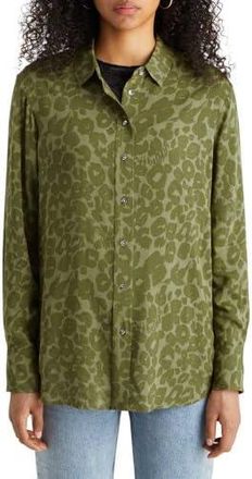 Scotch & Soda T- Shirt en Viscose imprimé Coupe décontractée, Poetry Leopard Military 7371, 42 Femme