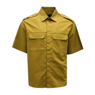 Neil Barrett Loose Fit Shirt Green Acid Poplin - - Shirts - Herren - Gr&uuml;n - L