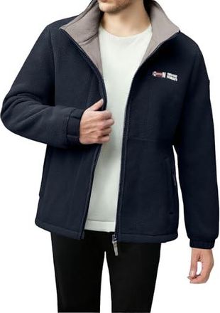 Generic Veste polaire pour homme &agrave; manches longues avec col montant - Veste de transition pour homme avec fermeture &eacute;clair - Veste de loisirs simple - Couleur