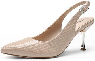 Dream Pairs Escarpins à talons aiguilles pour femme avec bride arrière et bout pointu fermé, robe de mariée élégante pour mariage, fête sexy, Serpent nu, 37.5 EU