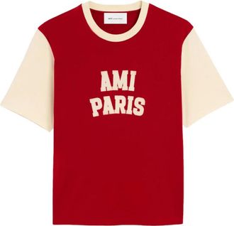 Ami Femme, Tops, Rouge, Taille: 44 FR T-shirt en jersey &eacute;pais
