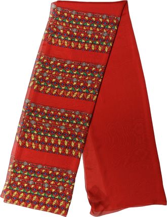 Dolce & Gabbana Geometric Print Silk Shawl - Red