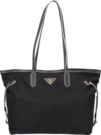 Prada Crossbody Bags - Prada Nylon Saffiano Leather Shopper Handbag - Gr. unisize - in Schwarz - f&uuml;r Damen