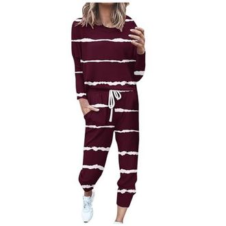Generic Ensemble de v&ecirc;tements de sport pour femme - Ensemble mignon &agrave; manches longues - Tenue d&eacute;contract&eacute;e 2 pi&egrave;ces - Tenue dautomne avec poches - Tenue de d&eacute;