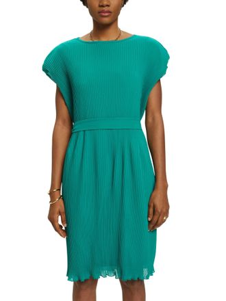 Esprit Collection Damen 033eo1e318 Kleid, 305/Emerald Green, S