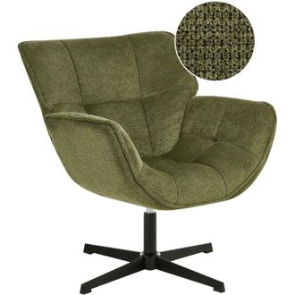 Beliani Beliani - Fauteuil dAppoint en Polyester Rembourr&eacute; Si&egrave;ge Courb&eacute; Pivotant Vert Auma