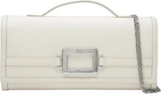 Roger Vivier Femme, Sacs, Blanc, Taille: ONE Size Belle Vivier Clutch