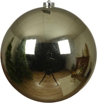 Kaemingk Weihnachtskugel Kunststoff 14cm x 1 Stück groß & bruchsicher - Weihnachtskugel grün glänzend