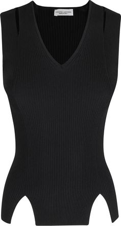 Roberto Collina Femme, Tops, Noir, Taille: 36 FR Canotta Cut Out