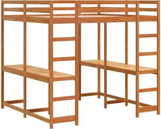 vidaXL Vidaxl - Lit superposé et bureau et échelle 160x200cm bois de pin massif
