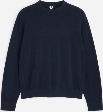Arket Leichter Baumwollpullover Mit Rundhalsausschnitt -Blau