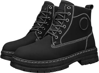 Generic Bottines Homme Lacets Rétro Bottes Courtes de Randonnée Plates Semelle Antidérapante Tendances Style Britannique Chaussures Montantes Décontractée Con