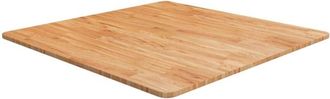 vidaXL Vidaxl - Dessus de table carr&eacute; 80x80cm - Bois de ch&ecirc;ne massif trait&eacute; - Finition vernie - Pour tables basses et dappoint - clair80x80x1
