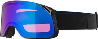 Alpina BLACKCOMB Q - Stylische Skibrille f&uuml;r Damen und Herren, Anti-Fog, effektive Luftzirkulation, Verspiegelte Scheibe, black matt