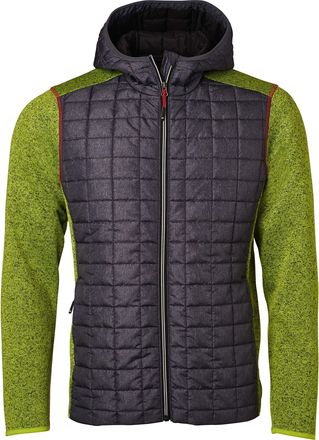 James & Nicholson Herren Jacken Mens Knitted Hybrid Jacket, Kiwi-Melange/Anthracite-Melange, 3XL, JN772 kimanm