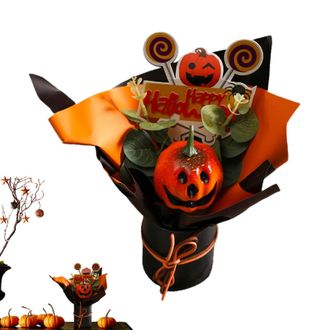 Generic Halloween Bouquet - Herbstblumen K&uuml;rbis Bunch | Herbstblumen | k&uuml;nstliche Pflanzen f&uuml;r Erwachsene Themenparty f&uuml;r Wohnzimmer Schlafzimmer Coc