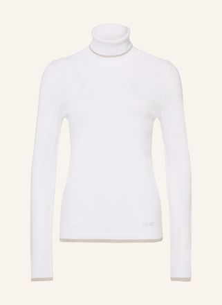 Liu Jo Liu Jo Rollkragenpullover Mit Glitzergarn Und Schmucksteinen weiss