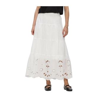 Y.A.S Yasline HW Langer Rock - - Skirts - Damen - Wei&szlig; - L