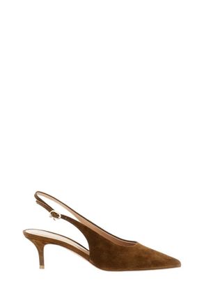 Gianvito Rossi Hohe Schuhe - Suede Robbie Sling 55 - Gr. 36,5 (EU) - in Braun - f&uuml;r Damen