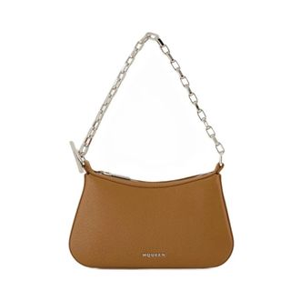 Alexander McQueen Braune Leder T-Bar Mini Tasche - - Bags - Damen - Braun - ONE SIZE