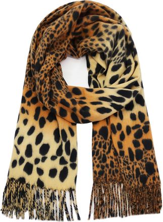 Glamexx24 Damen Schal Kuscheliger Winter Schal mit Fransen Warmer Farbiger Poncho Halstuch Oversized Deckenschal, Schwarz-Beige-Gelb