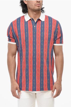 Gucci Two-Button Polo With All-Over Iconic Pattern size M