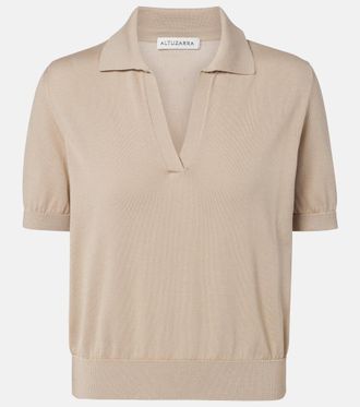 Altuzarra Pull polo court Clay en coton et soie