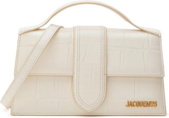 Jacquemus Wei&szlig;e Baby-Schultertasche mit Krokodil-Print - - Bags - Damen - Wei&szlig; - ONE SIZE