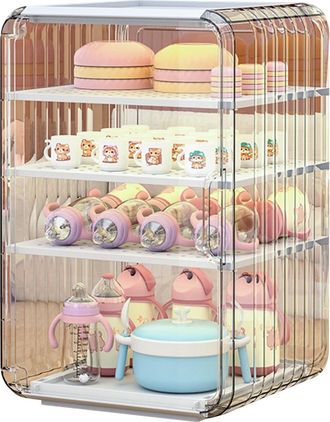 Generic Babyflaschen Organizer - Vertikaler Tassenhalter, Kleinkinder Besteck Organizer | Staubsicherer Abdeckungsaufbewahrung,Babyflaschenhalter Für Küchenti