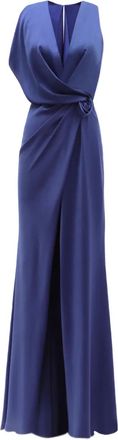 Gemy Maalouf draped asymmetrical maxi dress - Blau