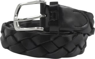 Dondup Homme, Accessoires, Noir, Taille: 95 CM Ceinture en cuir tress&eacute;