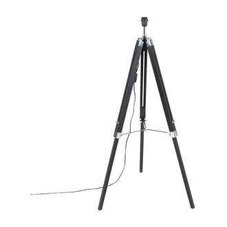QAZQA Tripod - Lampe sur pied r&eacute;glable - 1 lumi&egrave;re - h 1265 mm - Noir - Rustique - &eacute;clairage int&eacute;rieur - Salon i Chambre i Cuisine i Salle &agrave; manger - Qazqa