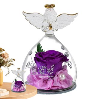 Generico Engelsfigur, 11,9 cm, aus konservierter Rose, elegante Statue, liebenswertes romantisches Blumengeschenk f&uuml;r Frauen, Hochzeit, Valentinstag, Geburtsta