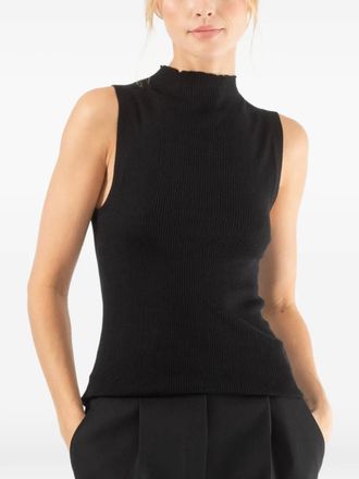 Enza Costa ruffled-neck sleeveless top - Schwarz