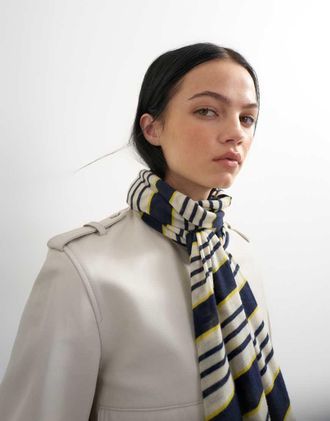 Topshop x Talia Byre Merino-Wollschal mit wei&szlig;en Streifen-Multi