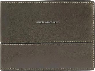 Piquadro Homme, Accessoires, Vert, Taille: ONE Size Portefeuille homme en cuir avec porte-monnaie et protection Rfid