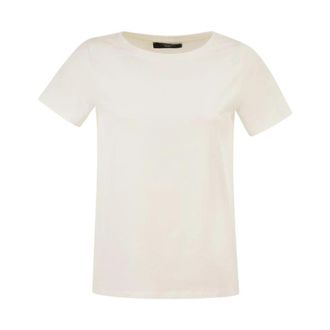 Max Mara Jersey-T-Shirt mit Rundhalsausschnitt - - Tops - Damen - Wei&szlig; - XL