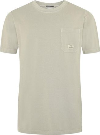 C.P. Company Garment Dyed gef&auml;rbtes T-Shirt mit Brusttasche in