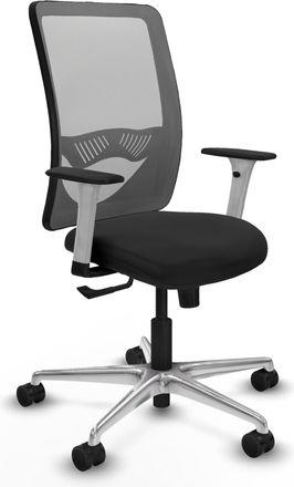 Piqueras y Crespo Schreibtischstuhl mit Armlehnen, schwarz, h&ouml;henverstellbare Lendenwirbelst&uuml;tze, ausgestattet mit 3 Positionen und Schneidschaum, mit 65 mm Nylon-Rolle