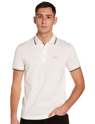 BOSS Herren Paddy Polohemd, White100, XXL EU